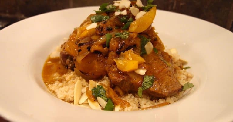 Lamb Blade Chops with Apricot Halves and Salt Preserved Lemon ...